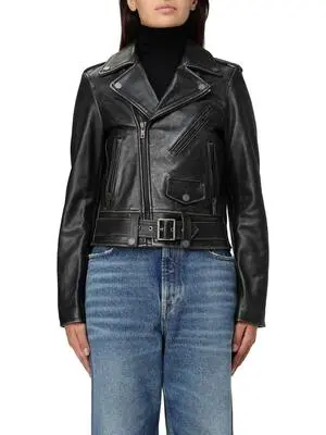 GOLDEN GOOSE Leather Biker Jacket - Black