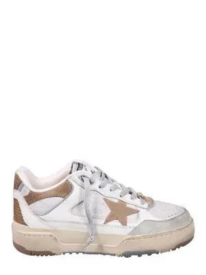 GOLDEN GOOSE Forty2 Low Top Sneakers In Distressed Leather - White