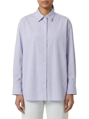 THE ROW Striped Cotton Shirt - Lavander