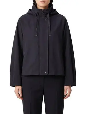 DUNO Technical Fabric Hooded Windbreaker Jacket - Black