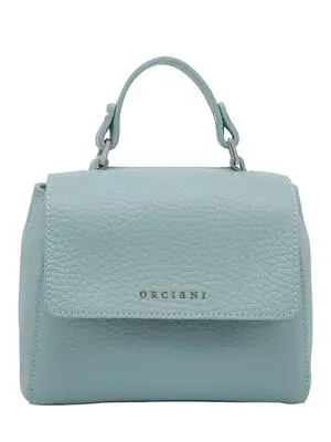 Orciani Sveva Soft Mini Hammered Leather Bag - Blue 1