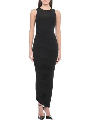 Wolford Wolford Asymmetrical Stretch Jersey Midi Dress Black