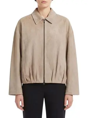 SALVATORE SANTORO Suede Leather Jacket - Earth
