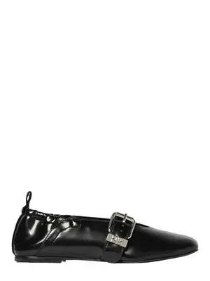 GANNI Ballet Pumps With Buckle Detail - Black