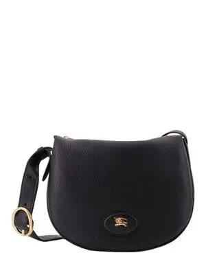 Burberry Hammered Leather Messenger Bag - Black