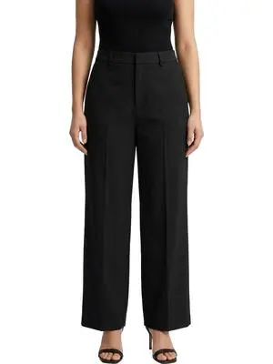 Balenciaga Wool Wide Leg Trousers - Black