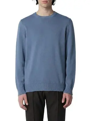 DRUMOHR Cotton Crew Neck Knit Top - Blue
