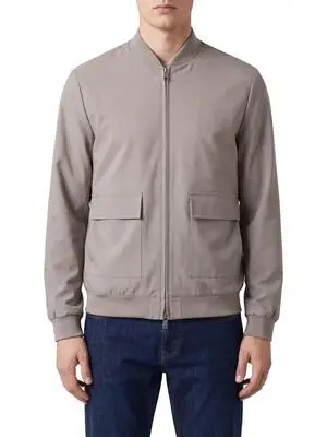 DUNO Wool-blend Bomber Jacket With Bomber Collar And Patch Pockets - Camel