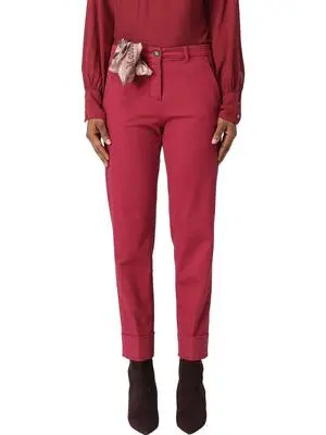 MASON'S Tailored Trousers With Cuffed Hem - Red