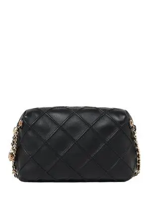 Tory Burch Quilted Leather Mini Bag With Chain Strap - Black