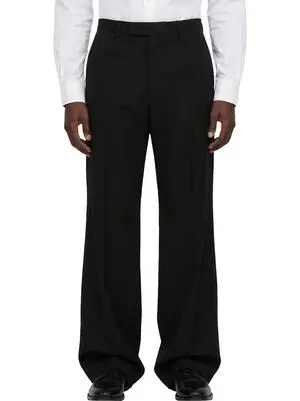 Valentino Garavani Tailored Wide-leg Wool Blend Trousers - Black