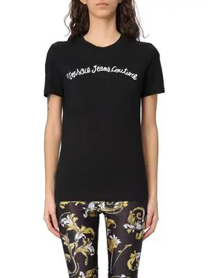 Versace T-shirt With Embroidered Logo - Black