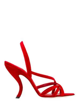 Valentino Garavani Velvet Slingback Sandals - Red