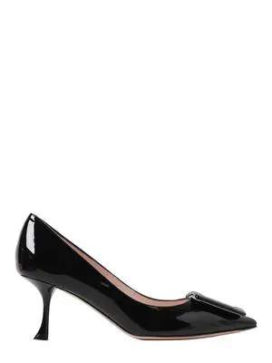 ROGER VIVIER Patent Leather Pumps With Buckle Detail - Black