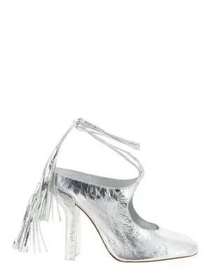 Dries Van Noten Laminated Lamb Leather Slingback Pumps - Silver