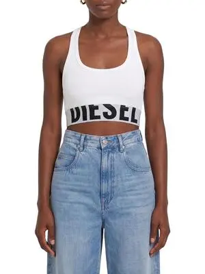 DIESEL® Jersey Cropped Top - White