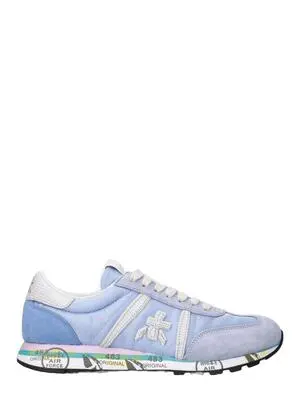 Premiata Premiata Lucy Suede And Nylon Low-Top Sneakers Blue