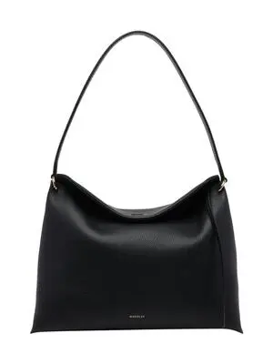 WANDLER Penelope Small Calf Leather Shoulder Bag With Flap Closure - Black
