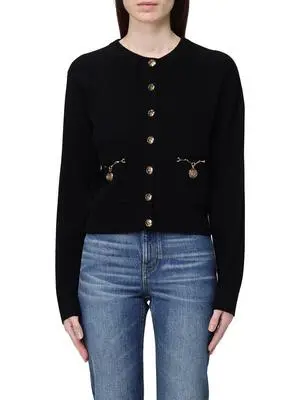 Chloé Wool Cardigan With Logo Buttons - Black