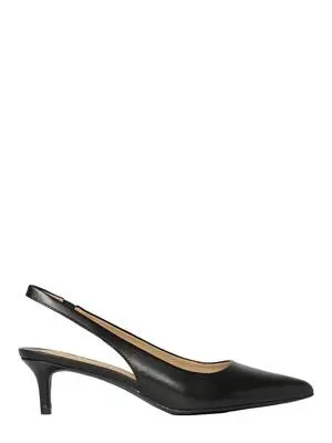 Ralph Lauren Leather Slingback Pumps With Stiletto Heel - Black