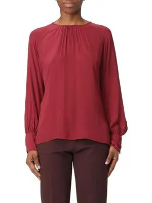 MASON'S Gathered Neck Long Sleeve Top - Red