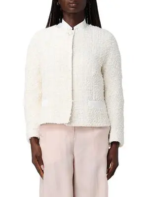 Max Mara Cotton Blend Tweed Jacket - Beige