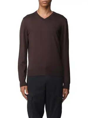 BOSS V-neck Pullover Jumper - Brown