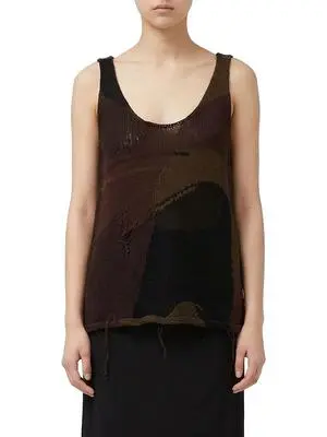 Our Legacy Abstract Pattern Organic Cotton Top - Brown