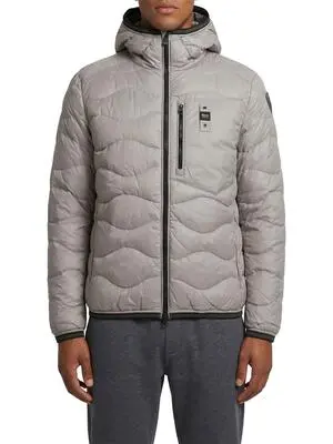 BLAUER. Quilted Padded Nylon Down Jacket - Grey
