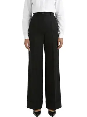 Dolce & Gabbana Virgin Wool Tailored Trousers - Black
