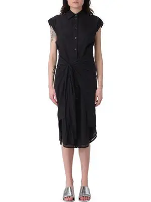 TELA Pure Cotton Midi Shirt Dress - Black