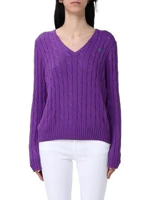 Polo Ralph Lauren Cable Knit V-neck Jumper - Fuchsia