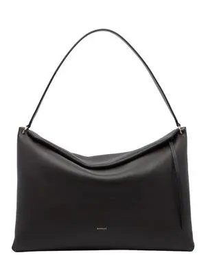 WANDLER Penelope Large Calf Leather Shoulder Bag With Zip Closure - Black