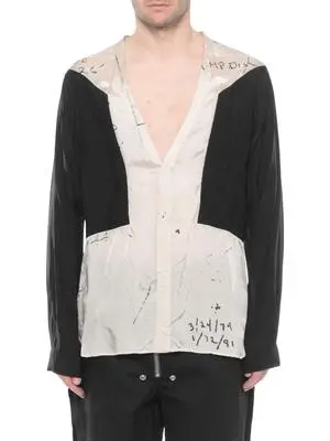 Rick Owens Larry Fogpocket Printed Cotton Blend Shirt - Ivory