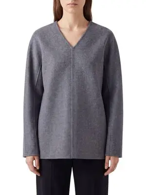 Max Mara V-neck Long Sleeve Jumper - Grey