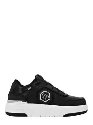 Philipp Plein Leather And Mesh Low Top Sneakers - White 1