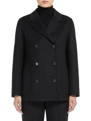 Max Mara Double-breasted Virgin Wool Coat - Black