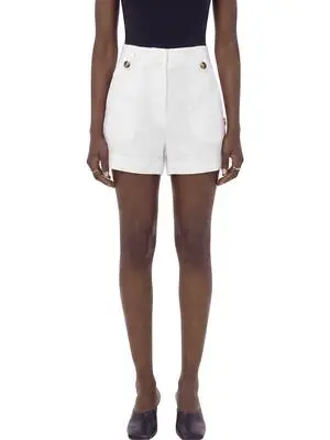 Woolrich Poplin High-waisted Shorts - White