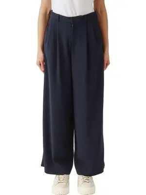 Max Mara Crêpe Wide-leg Trousers - Navy
