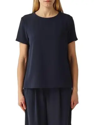 Max Mara 'S Max Mara Crêpe Top Navy