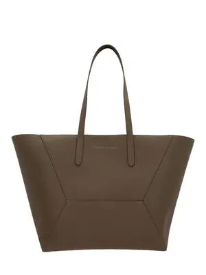 Brunello Cucinelli Hammered Leather Tote Bag - Blue