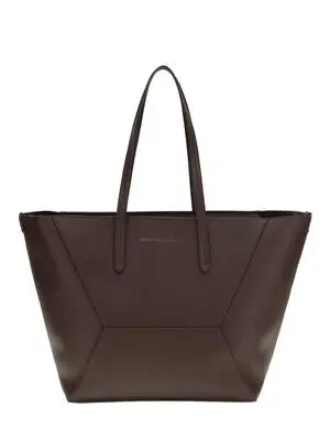 Brunello Cucinelli Bc Duo Shoulder Bag In Hammered Leather - Violet