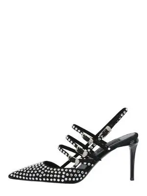 Philipp Plein Embellished Slingback Pumps With Stiletto Heel - Black