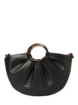 COCCINELLE Shell Leather Bag With Resin Handle - Black