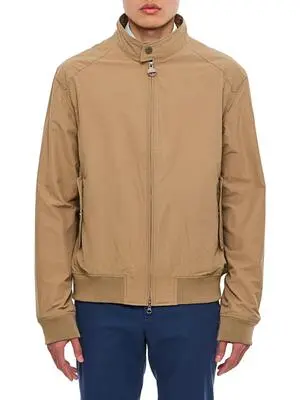 BARBOUR INTERNATIONAL Cotton Blend Rectifier Harrington Bomber Jacket - Brown
