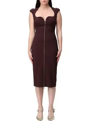 Elisabetta Franchi Corset Midi Dress - Brown