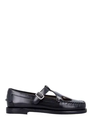 SEBAGO Angelina Tale Brushed Leather Loafers - Black