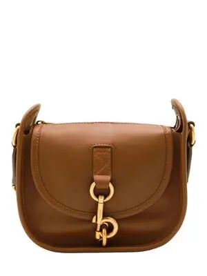 Burberry Burberry B-Clip Leather Mini Crossbody Bag Hazel