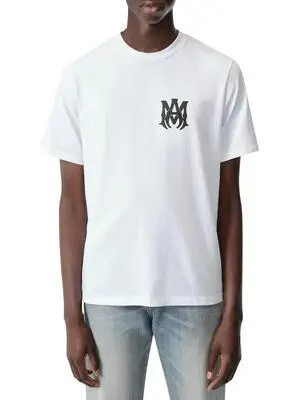 Amiri Relaxed Fit Drop Shoulder Cotton T-shirt With Logo - White