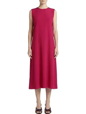 Dries Van Noten Satin Midi Dress - Fuchsia